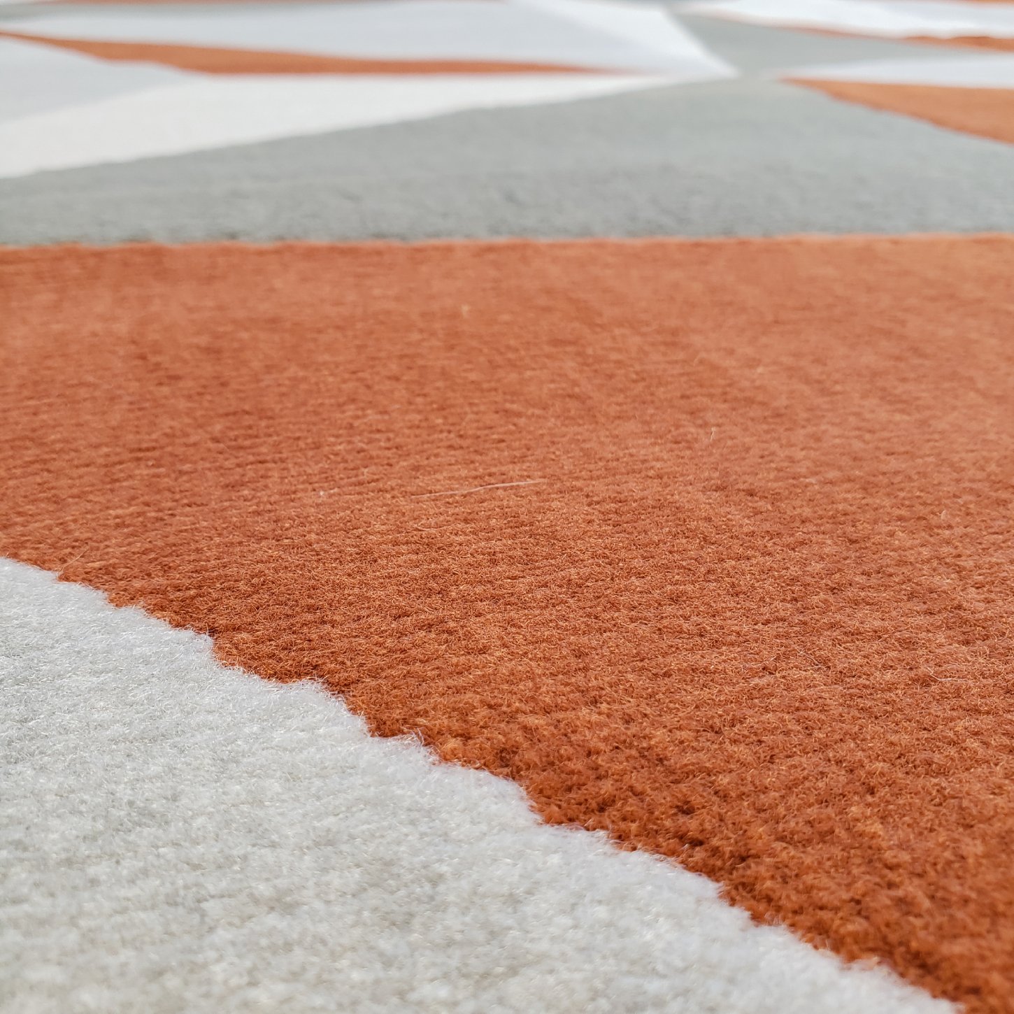 Tapete para sala quarto escritório terracota geométrico - Jetex